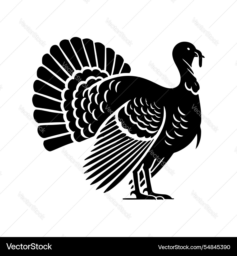 Turkey silhouette artwork Royalty Free Vector Image