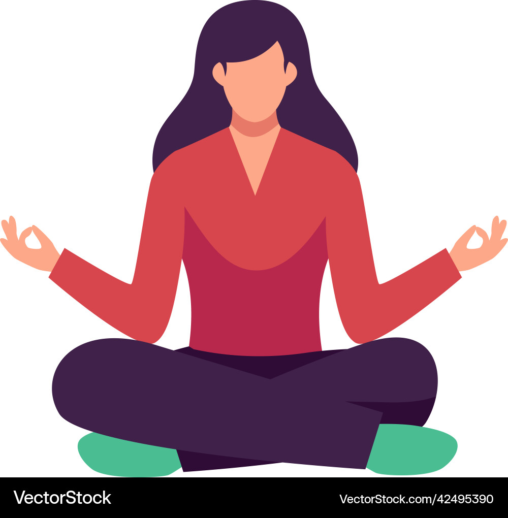Yoga zen woman composition Royalty Free Vector Image