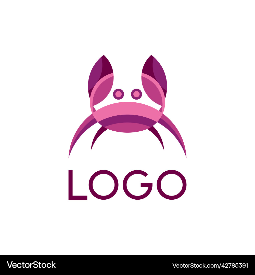 Crab logo design icon or clipart Royalty Free Vector Image
