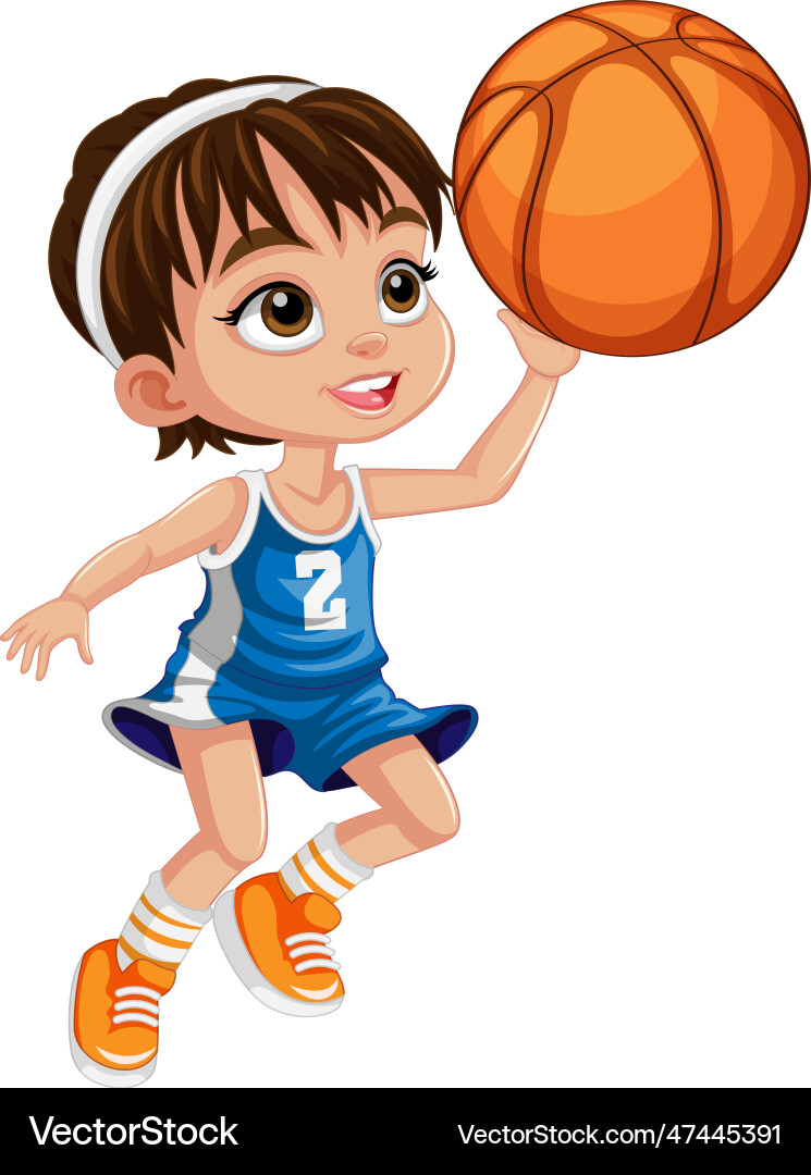 Cute basketball player cartoon character Vector Image