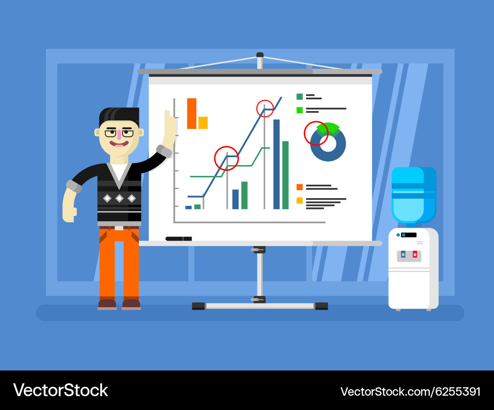Financial analyst report shows Royalty Free Vector Image