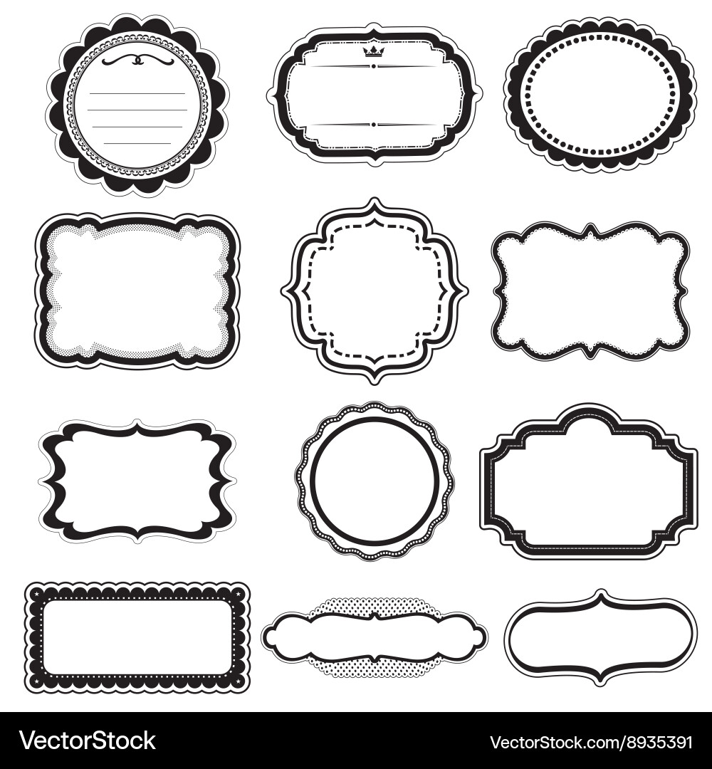 Frame labels set ornamental vintage Royalty Free Vector