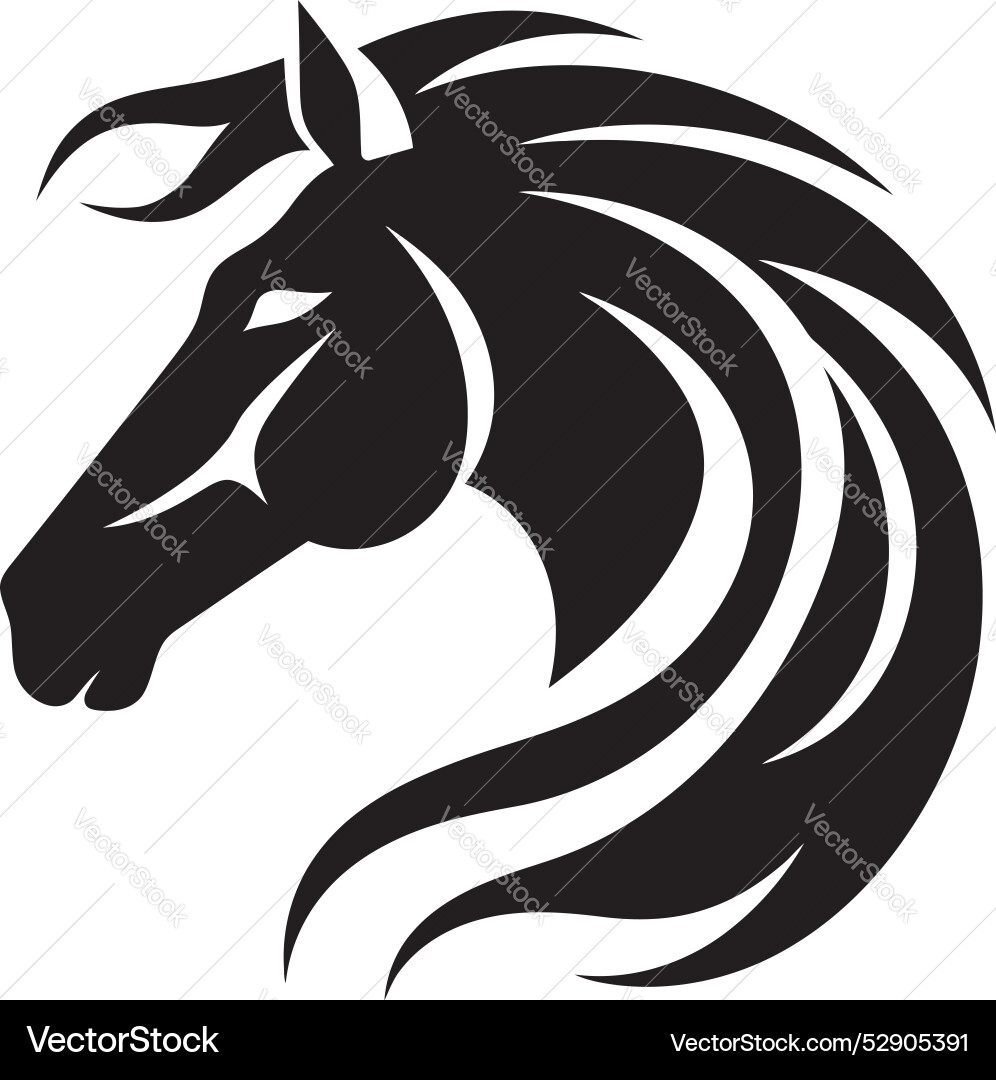 Grace and power black mustang emblem elegance Vector Image