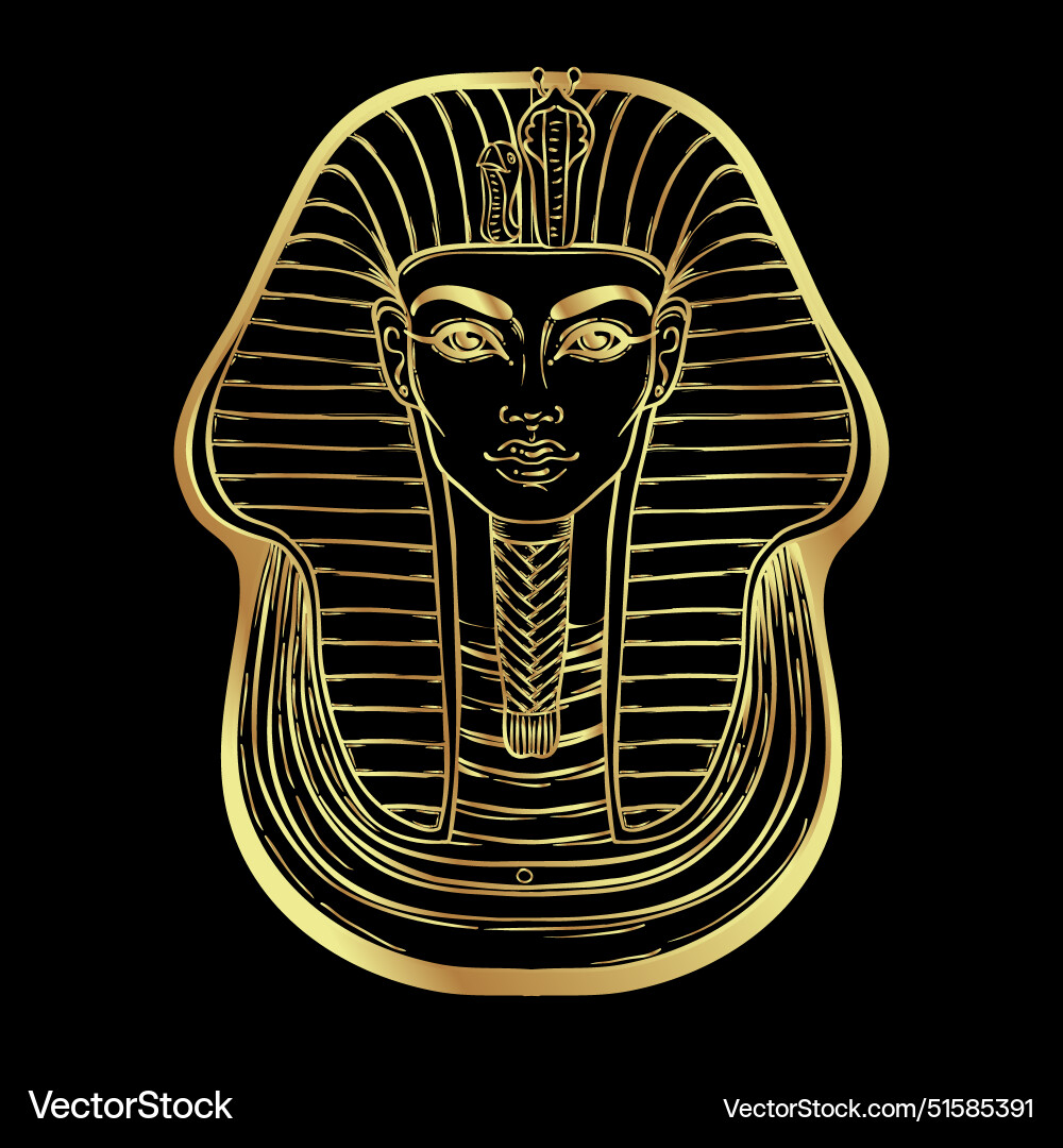 King tutankhamun mask ancient egyptian pharaoh Vector Image