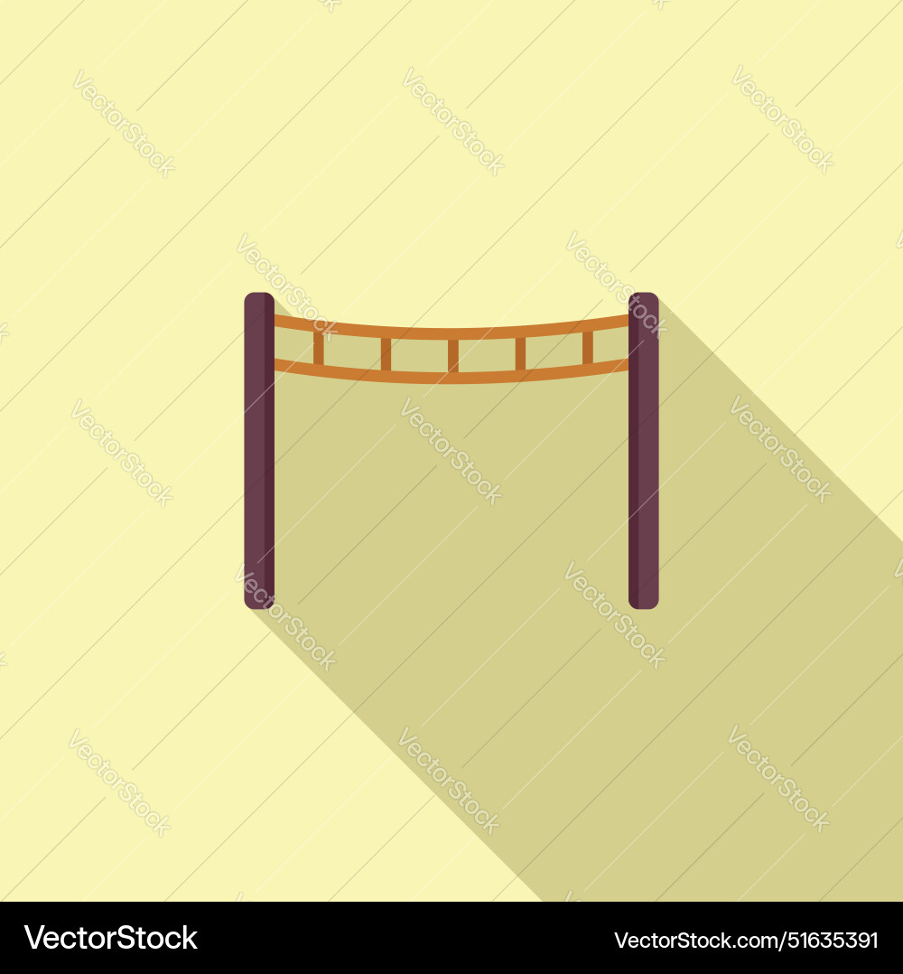 Minimalist rope bridge icon representing Vector Image