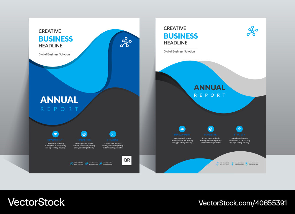 Modern annual report design template Royalty Free Vector