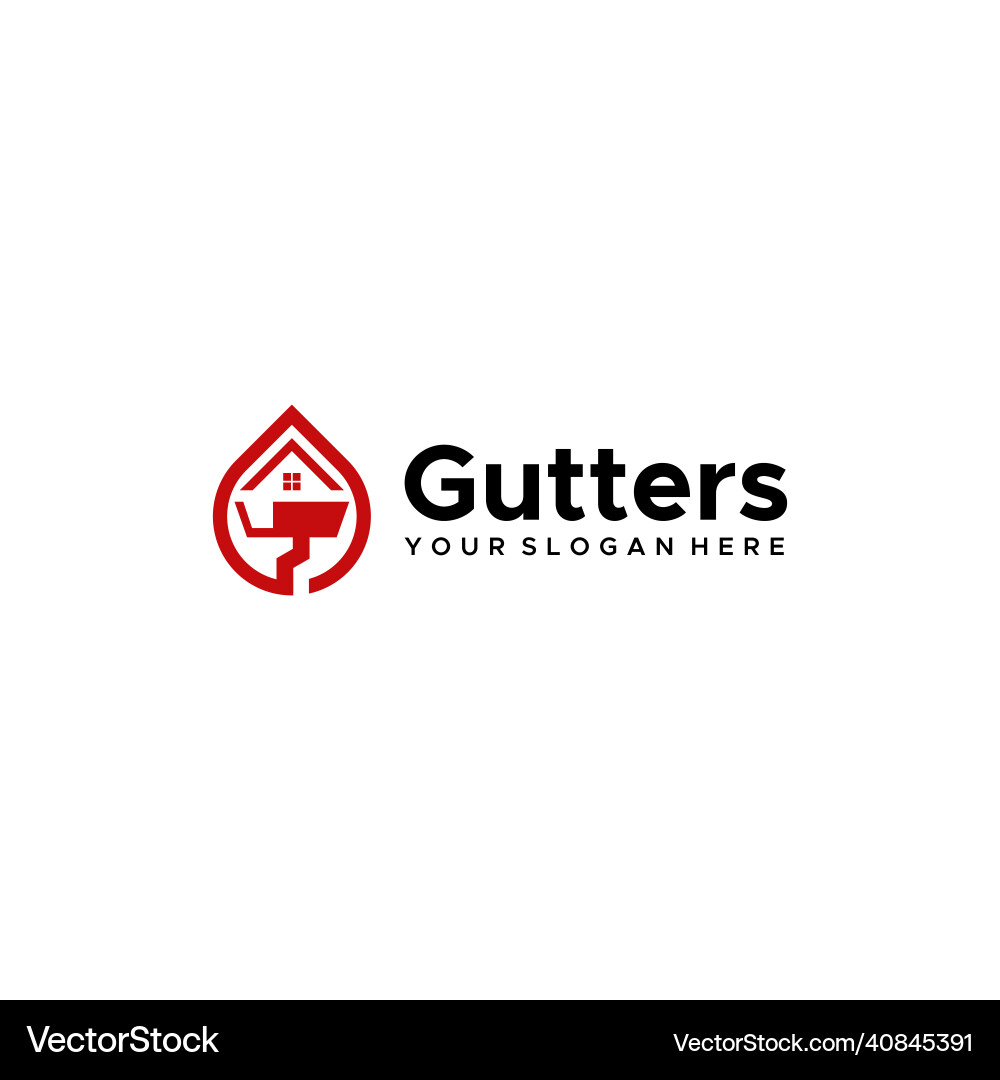 Modern Red Gutter System Logo Royalty Free Vector Image