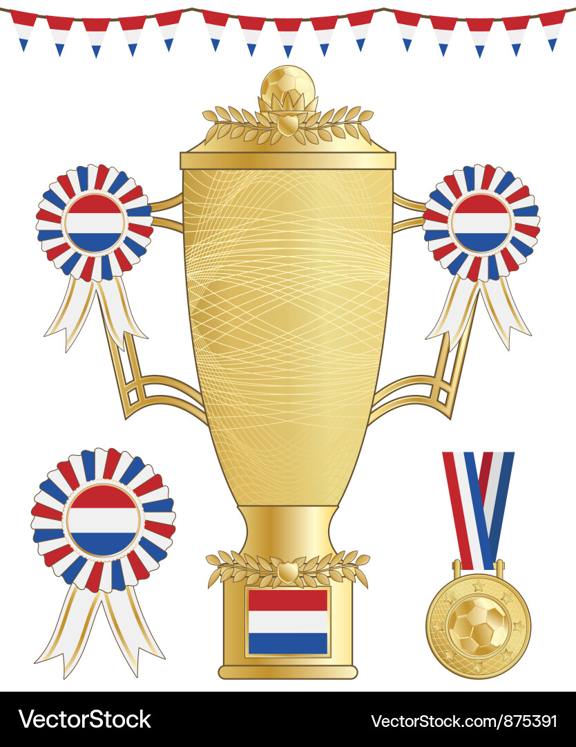 Netherlands football trophy Royalty Free Vector Image