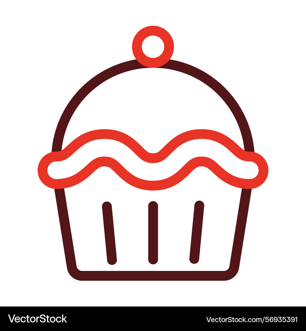 Pastry thick line two color icons for personal Vector Image