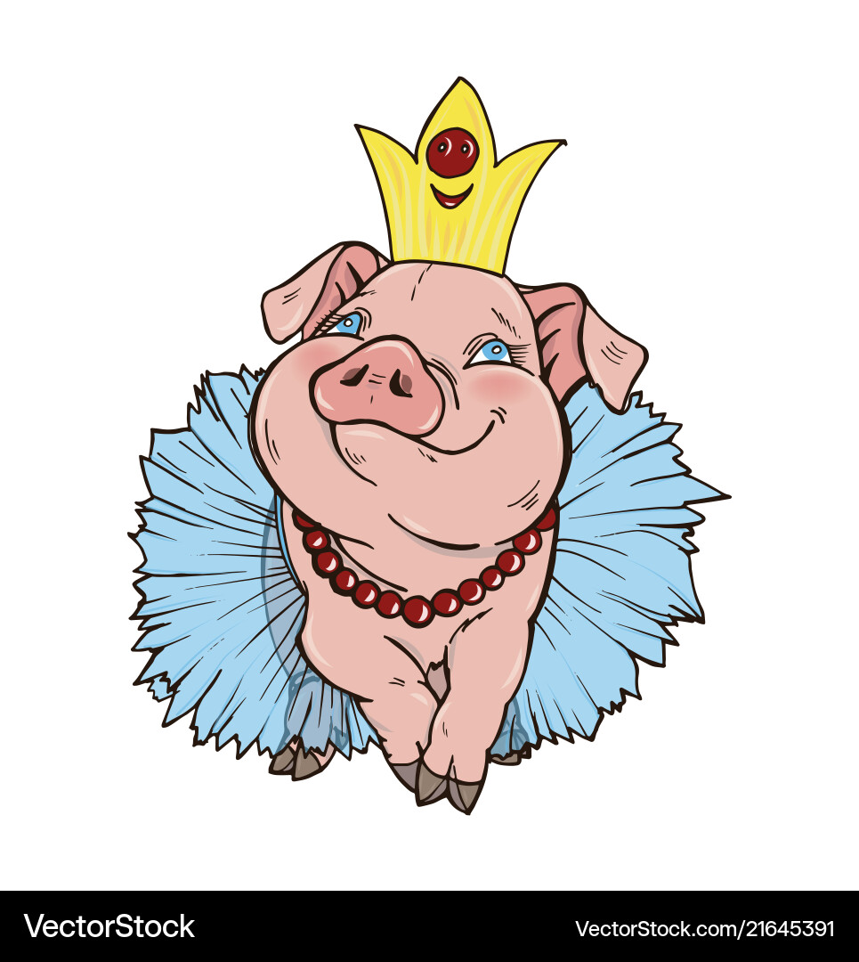 Pig princess Royalty Free Vector Image - VectorStock
