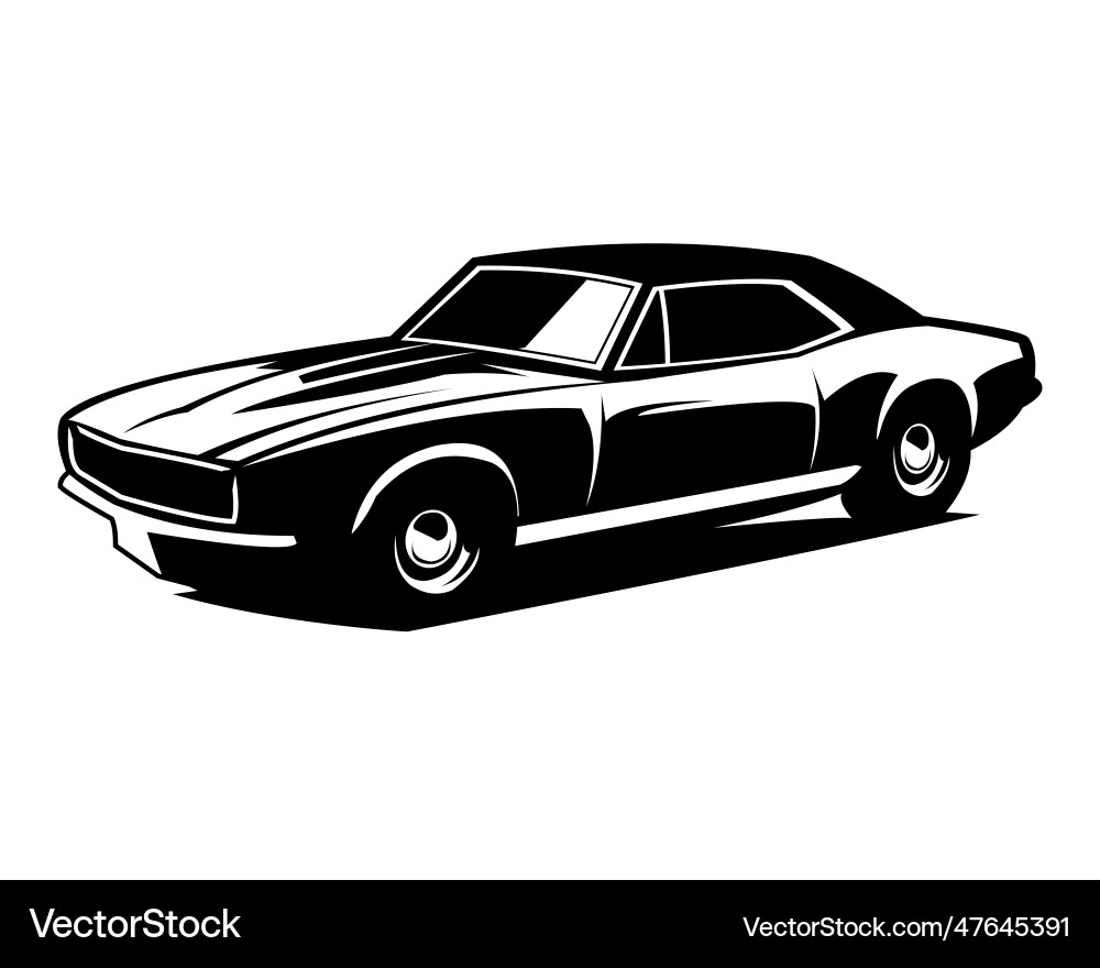 Premium old camaro car design Royalty Free Vector Image