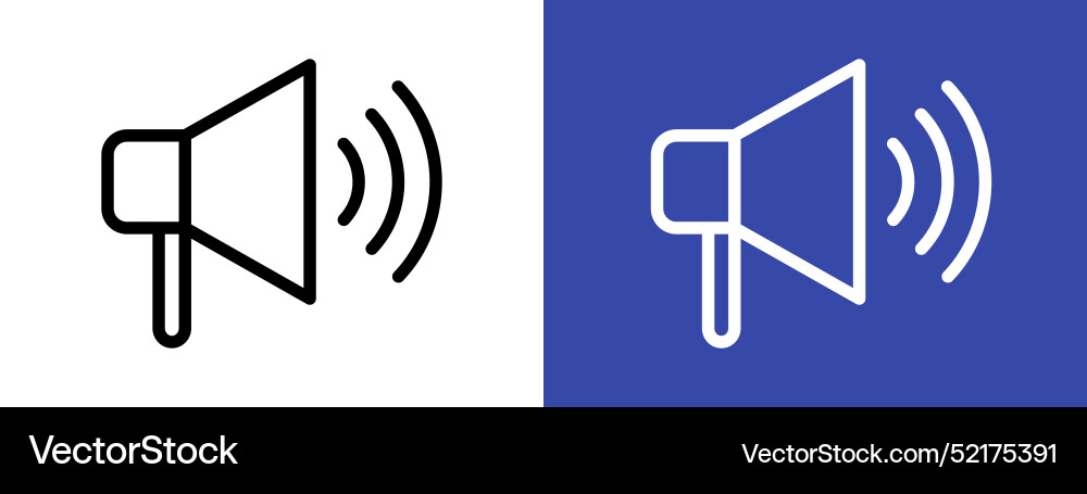 Speaker logo sign set outline Royalty Free Vector Image