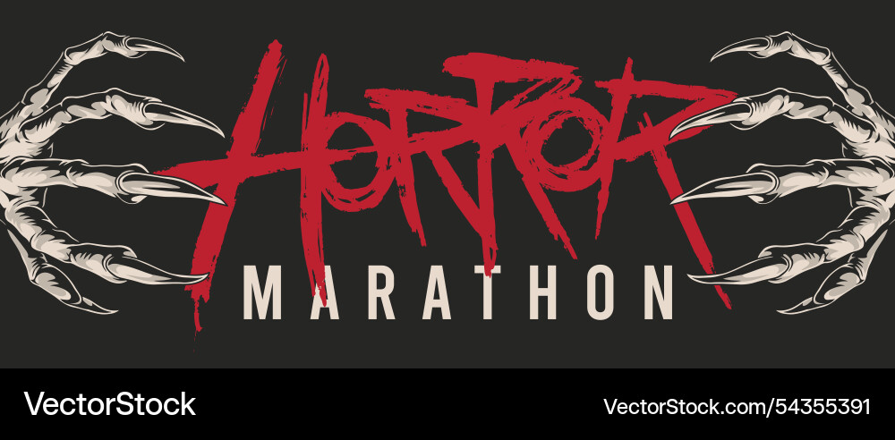 Thrilling horror movie marathon Royalty Free Vector Image