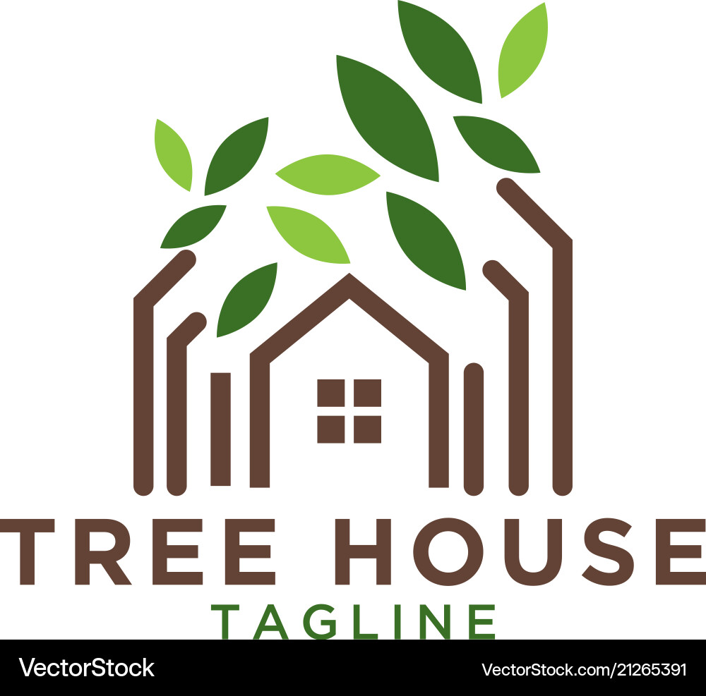 Tree House Logo Template Royalty Free Vector Image