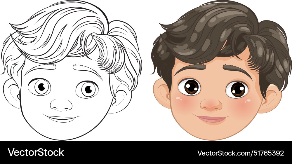A boys face Royalty Free Vector Image - VectorStock
