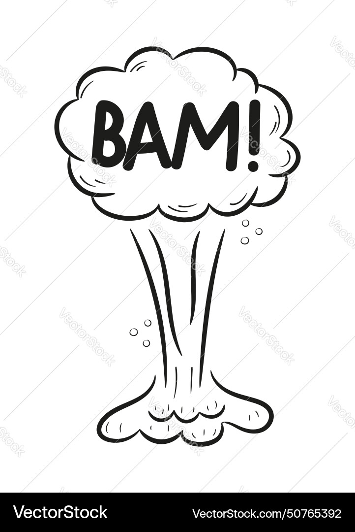 Explosion doodle bomb element comic zap boom Vector Image