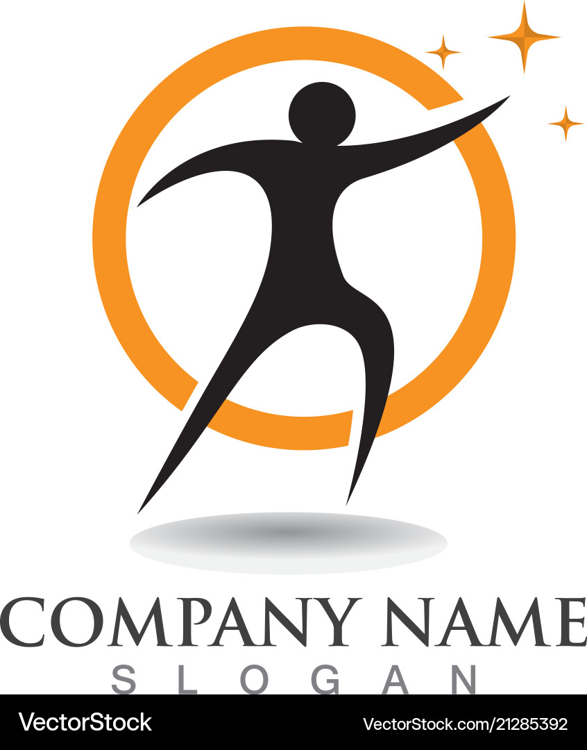 Human Connection & Health Logo Royalty Free Vector Image