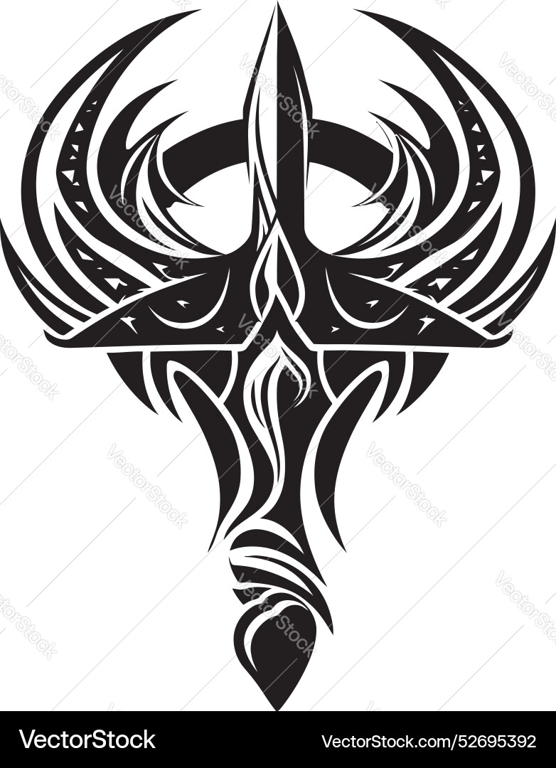 Rogues requiem battle axe icon symbol hydras Vector Image