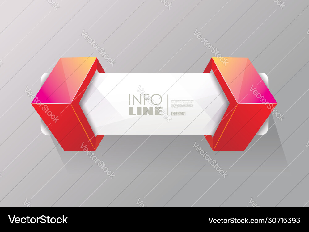 3d info banner bright sign Royalty Free Vector Image