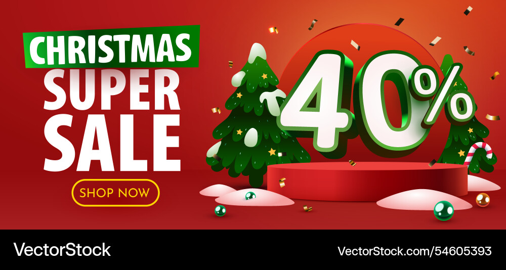 40 percent off discount creative composition Vector Image