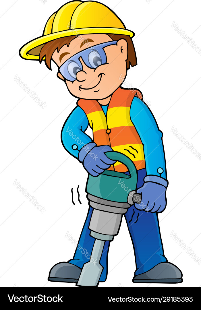 Construction worker theme image 7 Royalty Free Vector Image