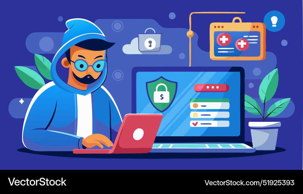 Cybercriminal phishing for personal information Vector Image