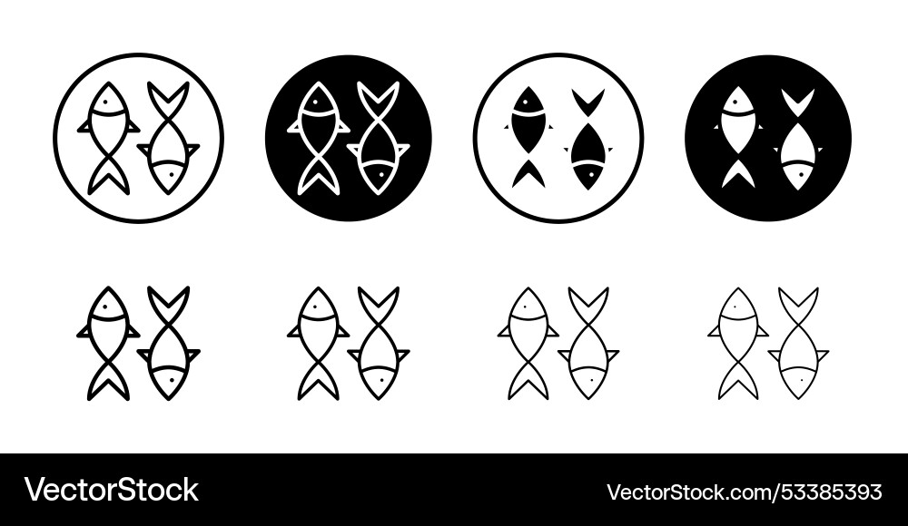 Dried fish icon logo set Royalty Free Vector Image