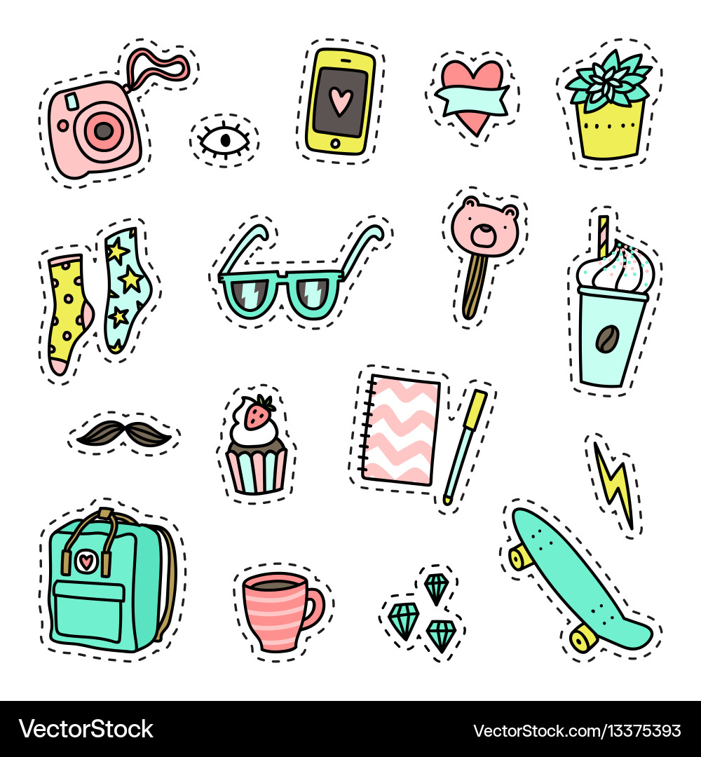 Hipster Object Pack - Retro Style Royalty Free Vector Image