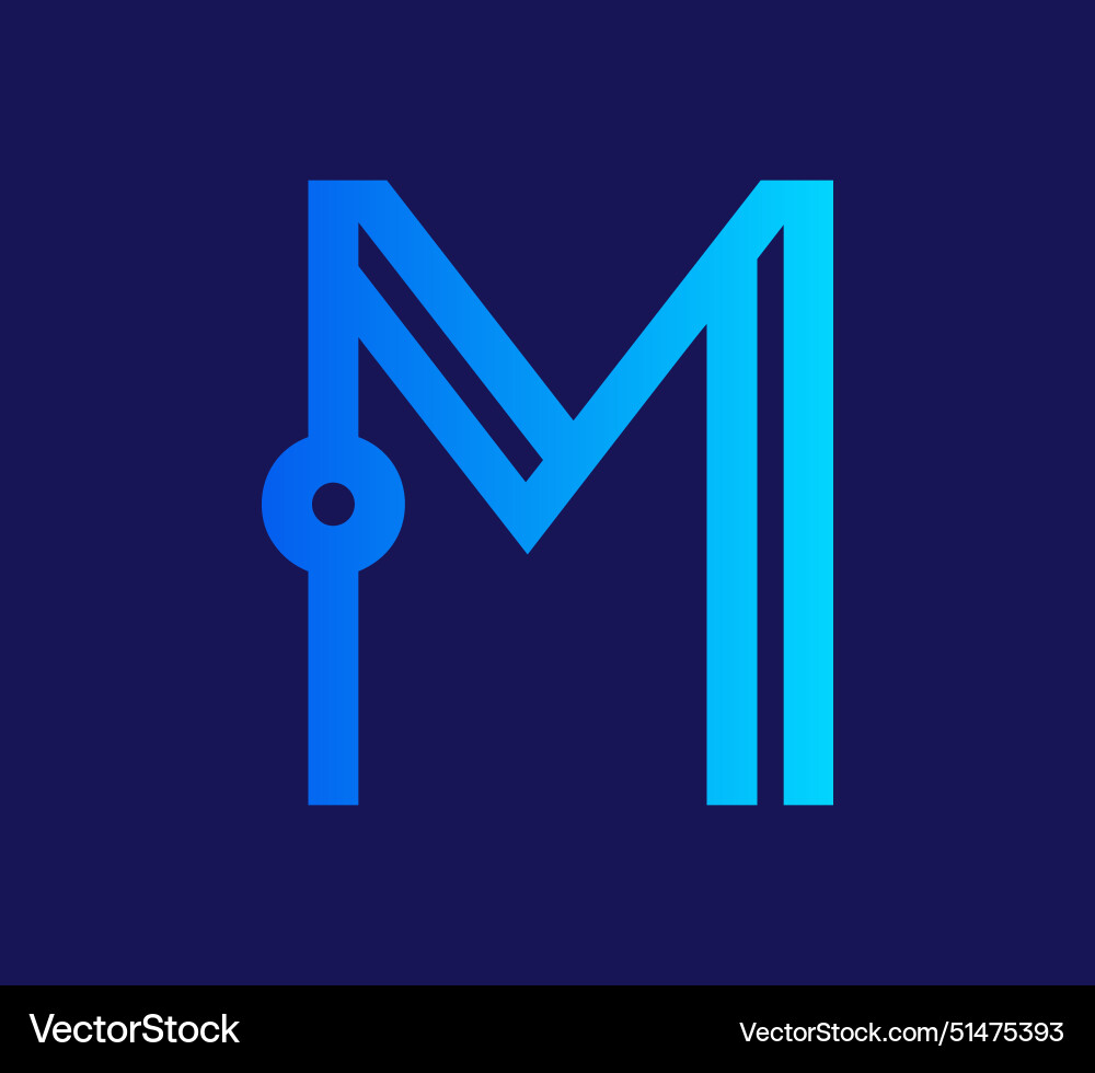 M letter tech logo Royalty Free Vector Image - VectorStock