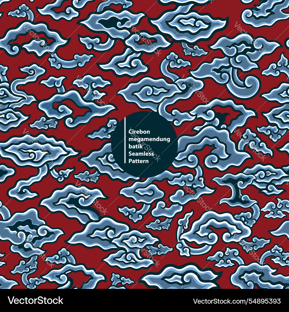 Mega mendung batik cirebon seamless pattern Vector Image