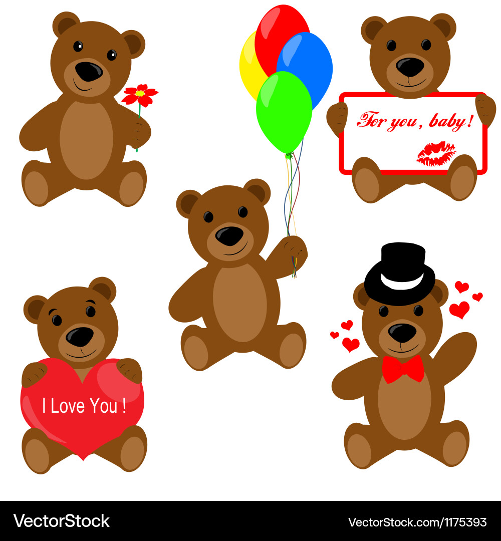 Valentine Teddy Bears Royalty Free Vector Image