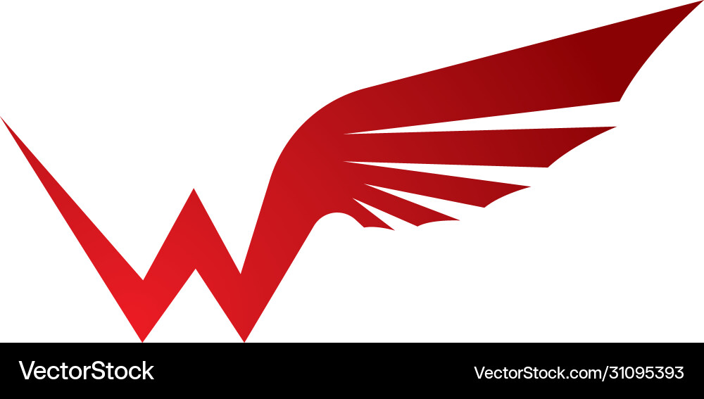 W letter wing logo icon Royalty Free Vector Image