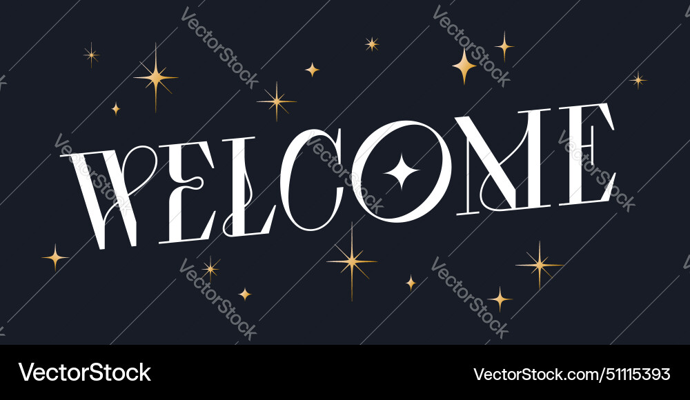 Welcome lettering welcome banner poster Royalty Free Vector