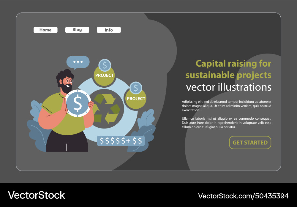 Capital raising for green projects investing Vector Image