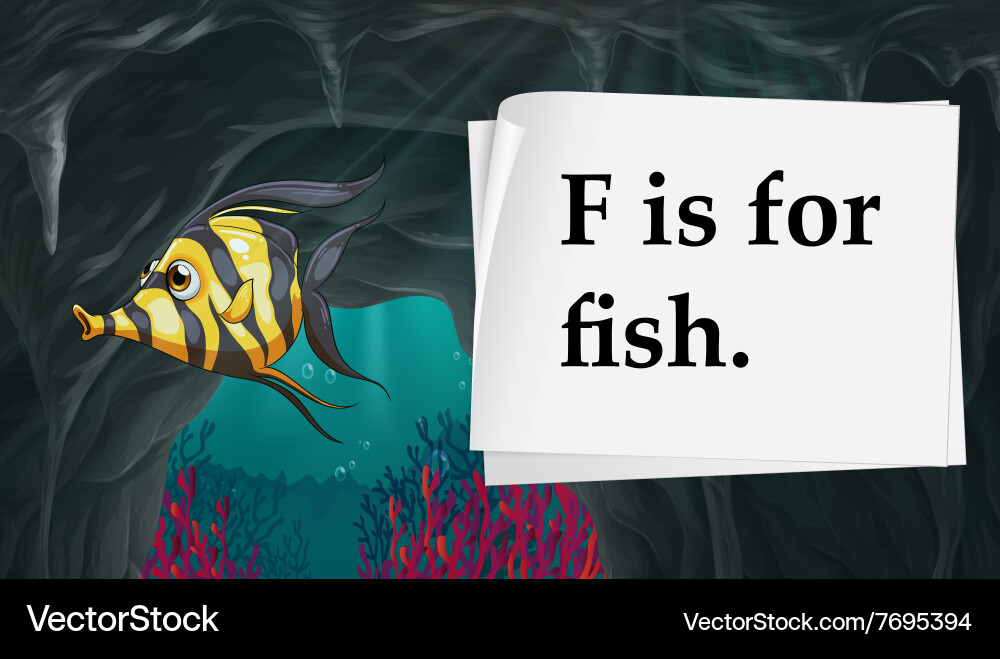 Letter f is for fish Royalty Free Vector Image