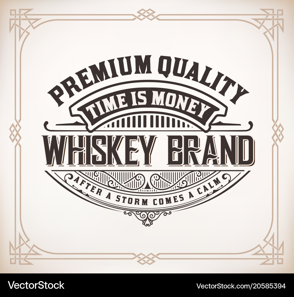 Original label with floral ornaments Royalty Free Vector