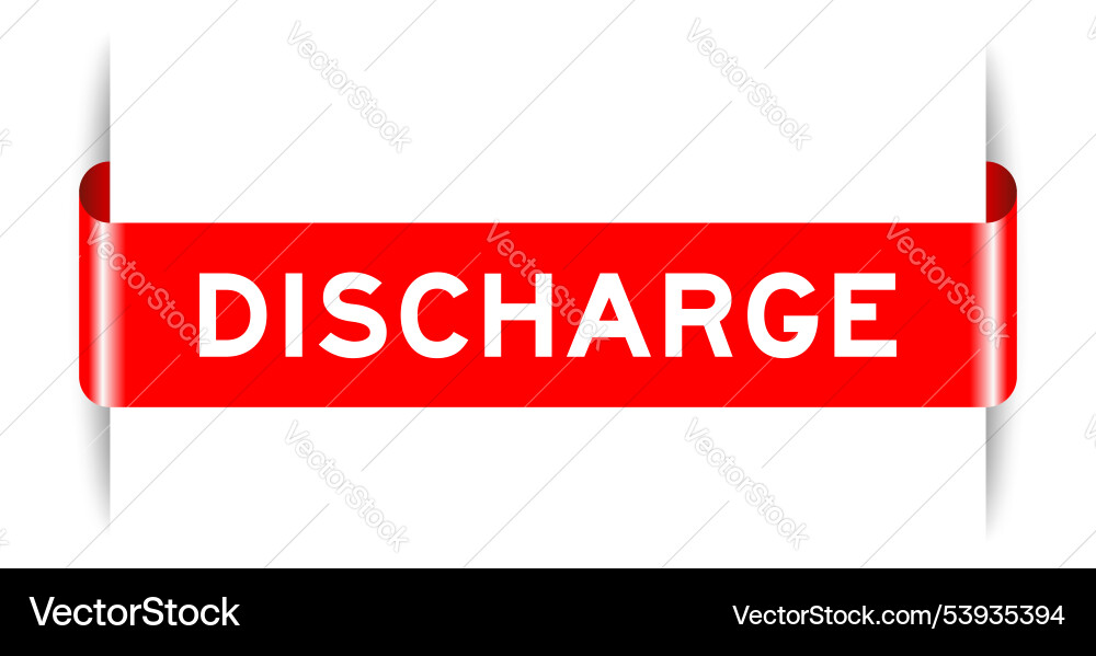 Red color inserted label banner with word Vector Image