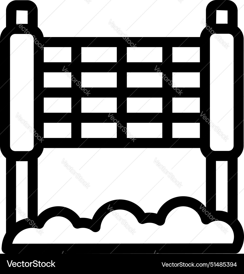 Volleyball net icon on white background Royalty Free Vector