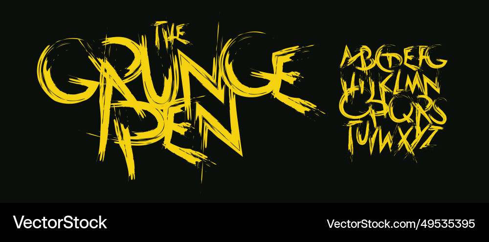 Bold grunge typeface rebellious graffiti alphabet Vector Image