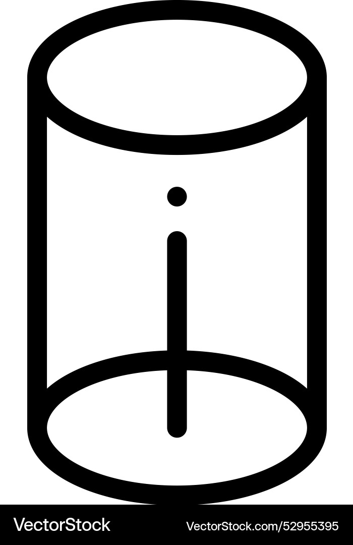 Cylinder icon thin linear style design isolated Vector Image
