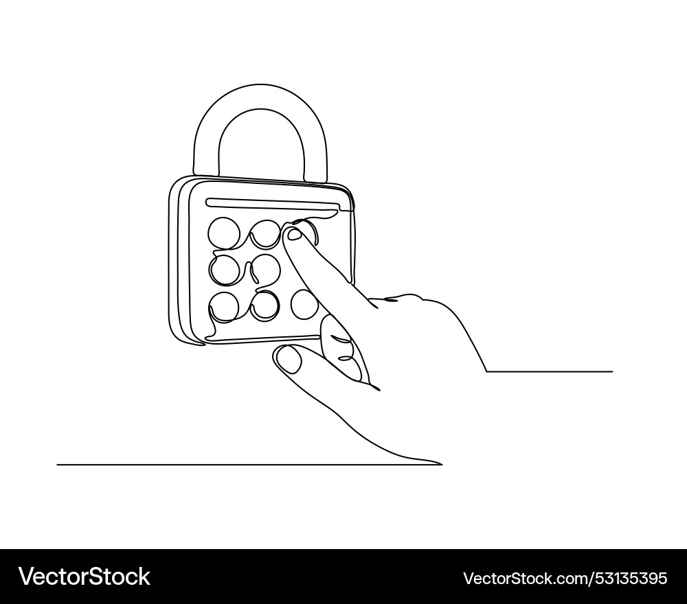 Finger touch padlock with a circular interface Vector Image