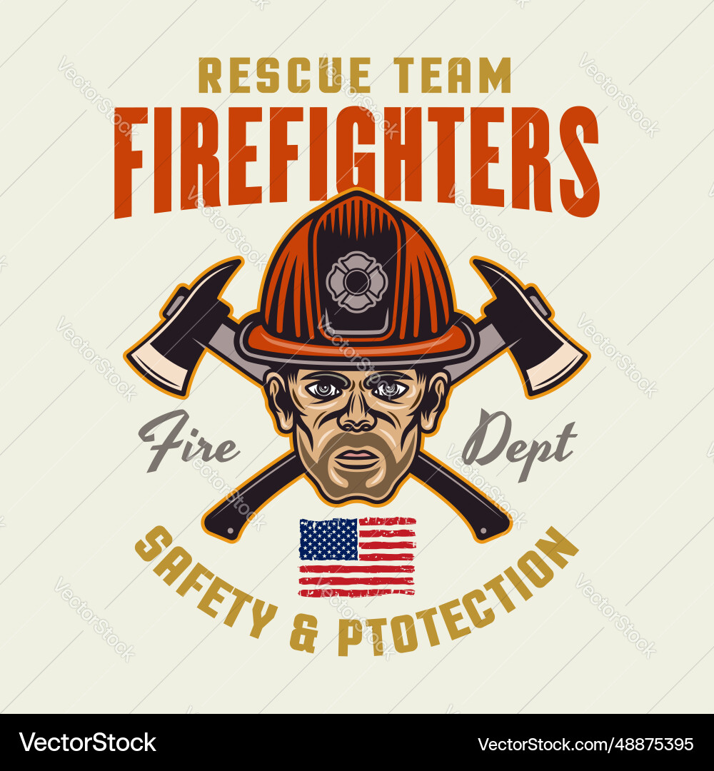 Firefighters emblem logo badge or label Royalty Free Vector