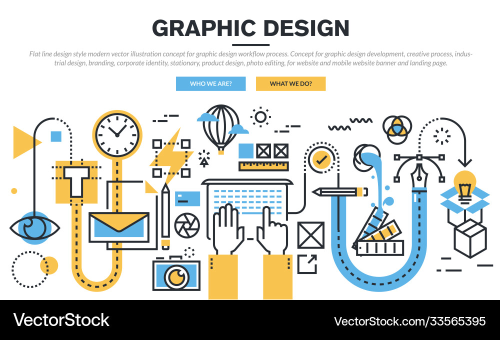 Graphic design process Royalty Free Vector Image