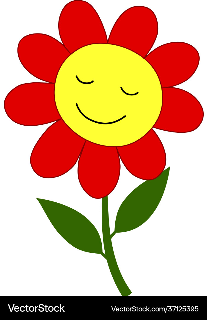 Happy flower cartoon Royalty Free Vector Image