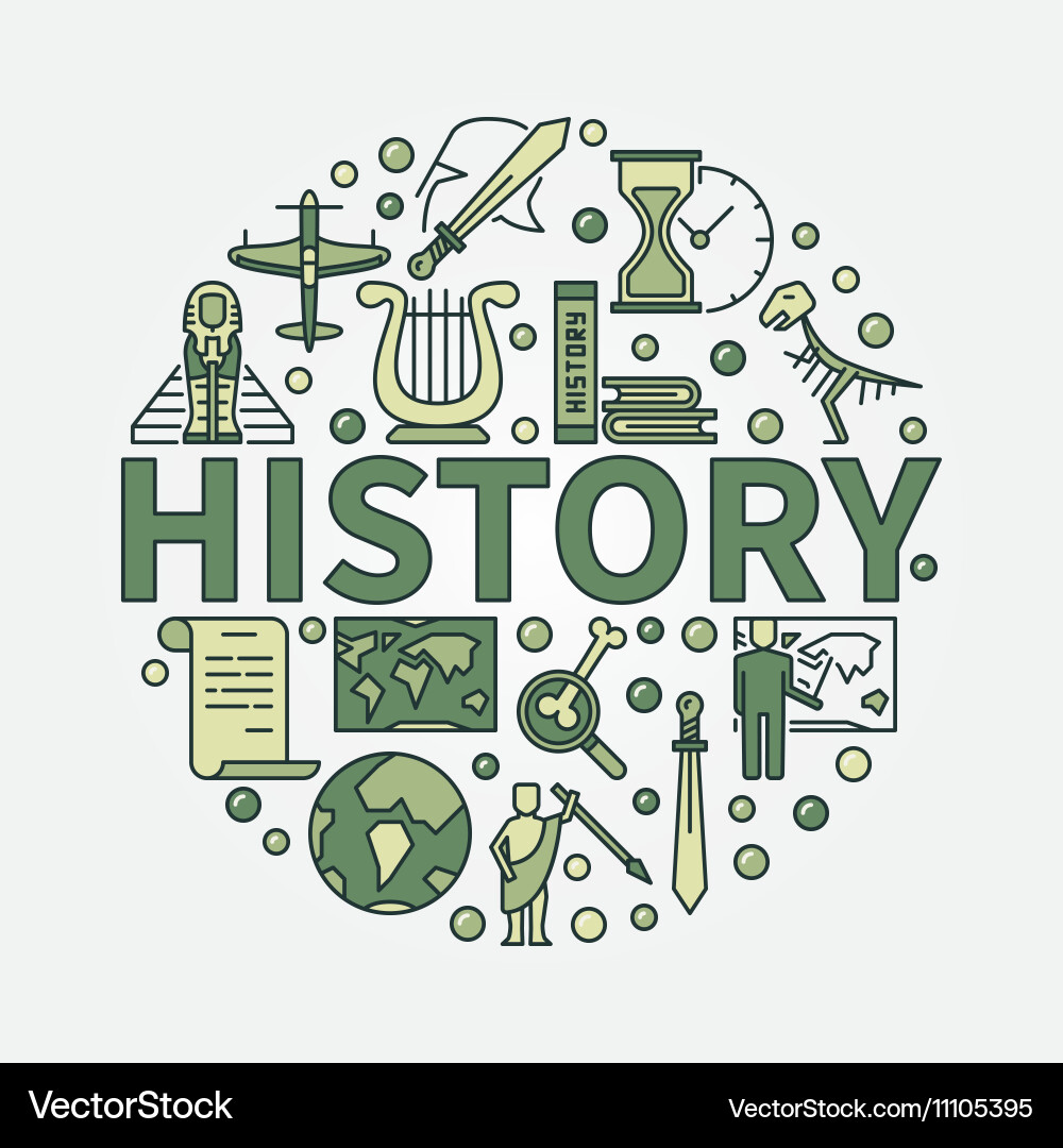 History green round symbol Royalty Free Vector Image