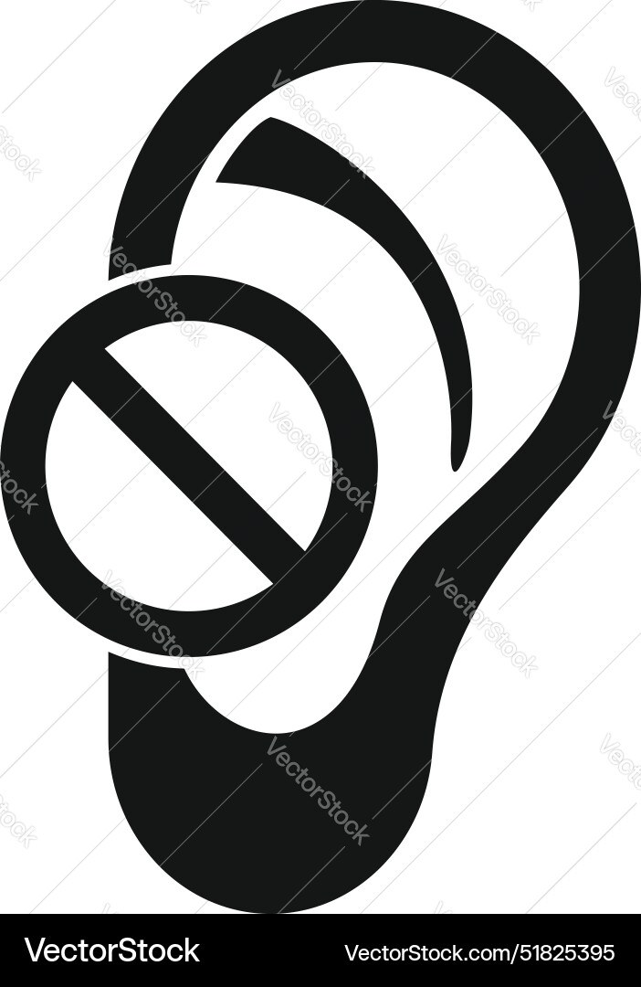 Human ear with hearing problem represented Vector Image