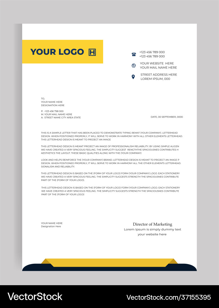 Letter head templates for multinational company Vector Image