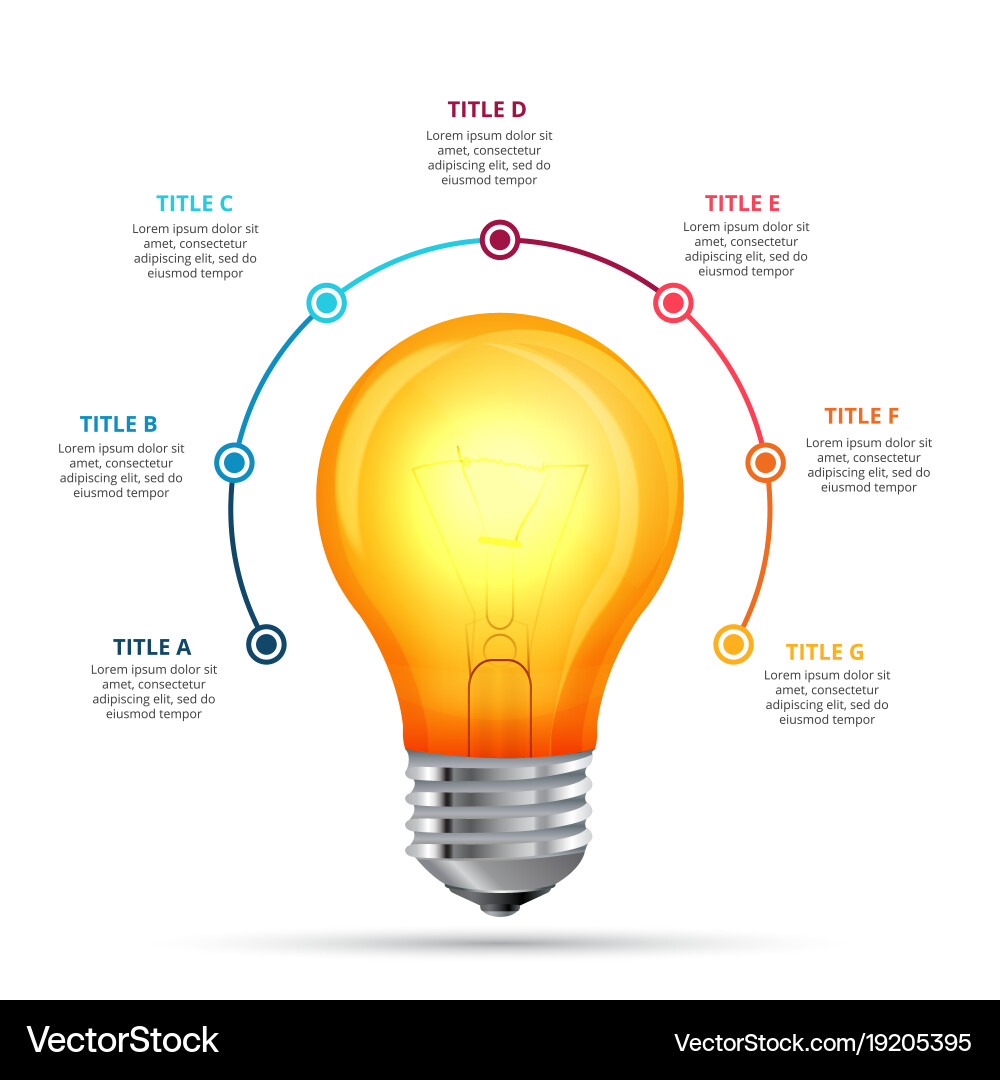 Lightbulb infographic design template Royalty Free Vector
