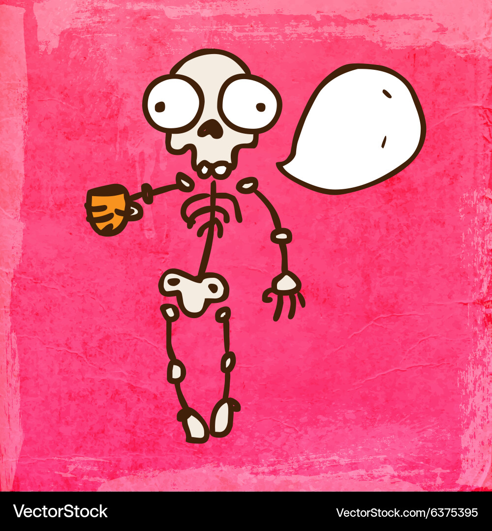 Talking skeleton cartoon Royalty Free Vector Image
