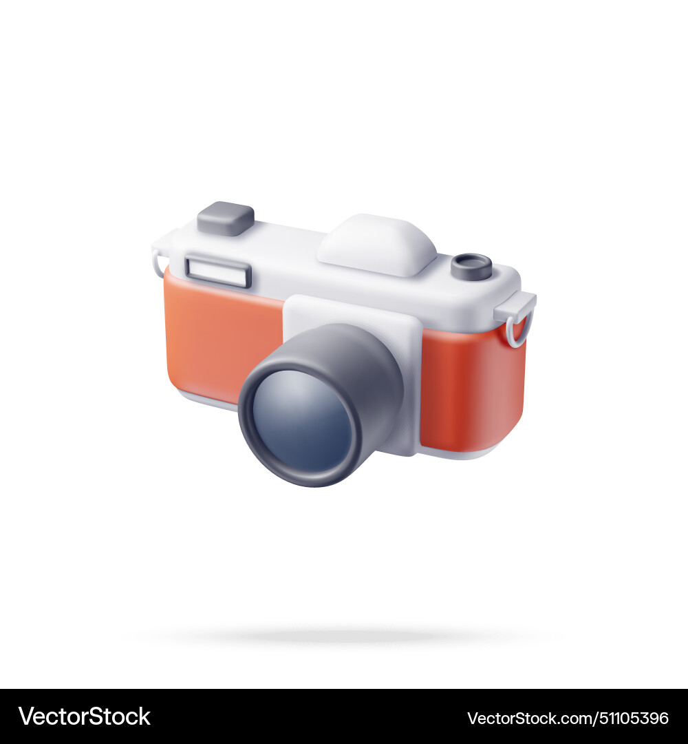 3d vintage camera isolated on white Royalty Free Vector